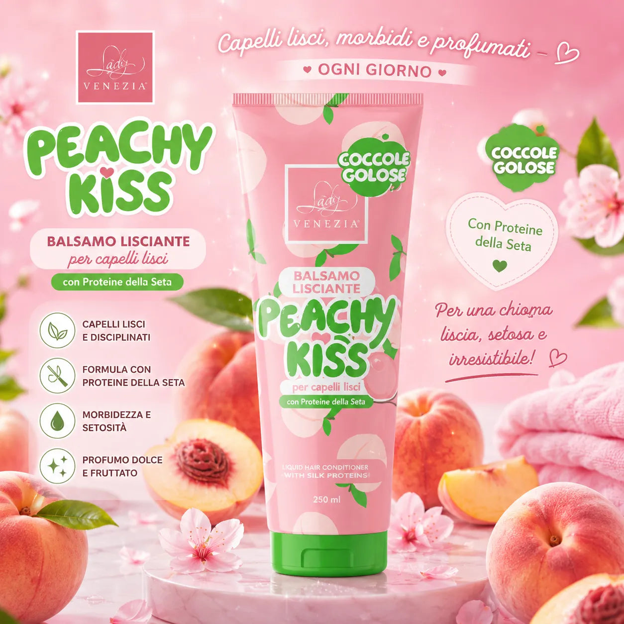 Lady Venezia Coccole Golose Balsamo Lisciante “Peachy Kiss” – 250 ml ...